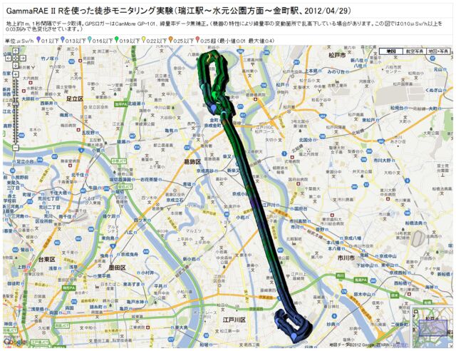 GammaRAE II Rを使った徒歩モニタリング実験（2011/12～、千葉県北西部とその周辺編） (2ページ目) - Togetter